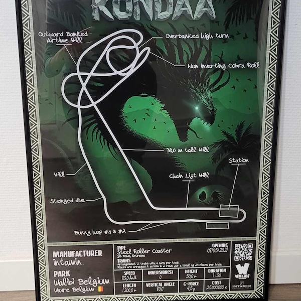 Taron - Phantasialand | Intamin: Rollercoaster Layout Popup Card - Etsy