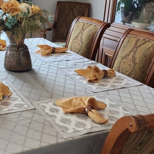 Mustard Floral 100% Cotton Round Table Cloth for Dining Table Kitchen ...