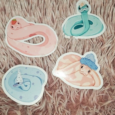Snake Stickers Snake Buddies Snake With Hats Sticker Pack Laptop Vinyl ...