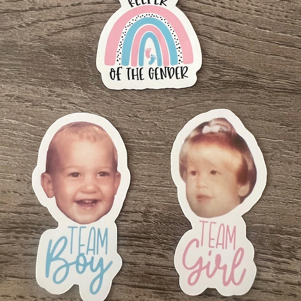 Team Boy and Team Girl Stickers, Custom Gender Reveal Sticker, Mom and ...