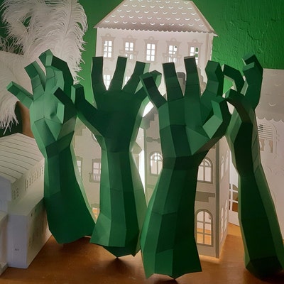 Hand From Ground Papercraft 3D DIY Low Poly Paper Crafts Halloween ...