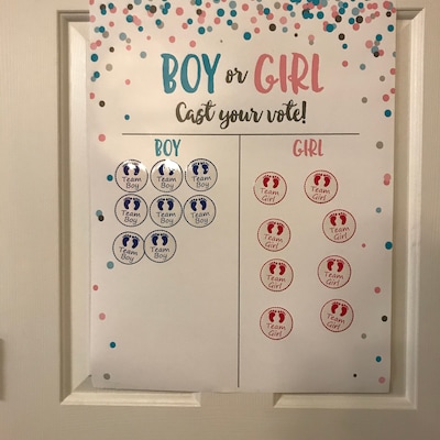 Gender Reveal Voting Poster Printable Gender Reveal Sign Gender Reveal ...