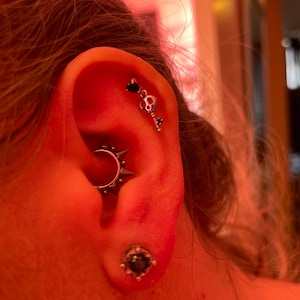 12 Zodiac Constellation Ear Piercing, CZ Stud Earrings, 20G Cartilage ...