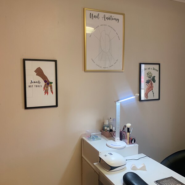 Nail Tech Art | Jewels Not Tools | White Background | Wall Art ...