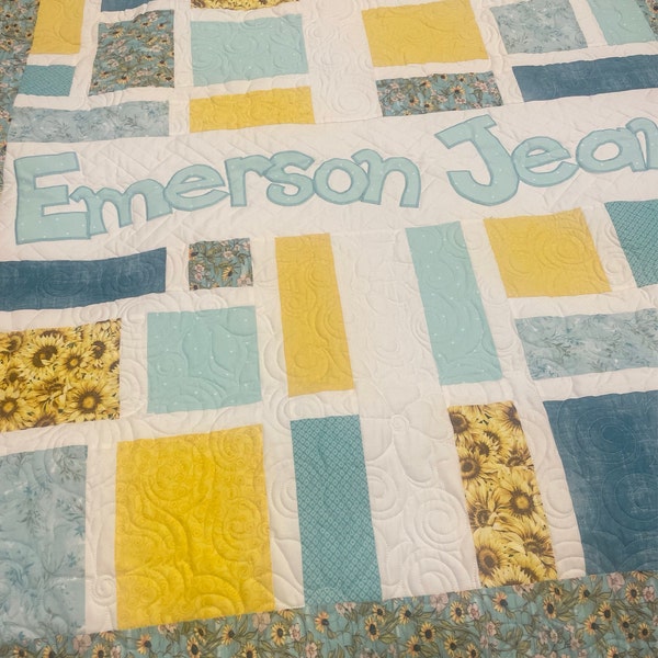 Made-to-order, Custom Name Quilt, Baby Quilt, Personalized Kid Quilt ...