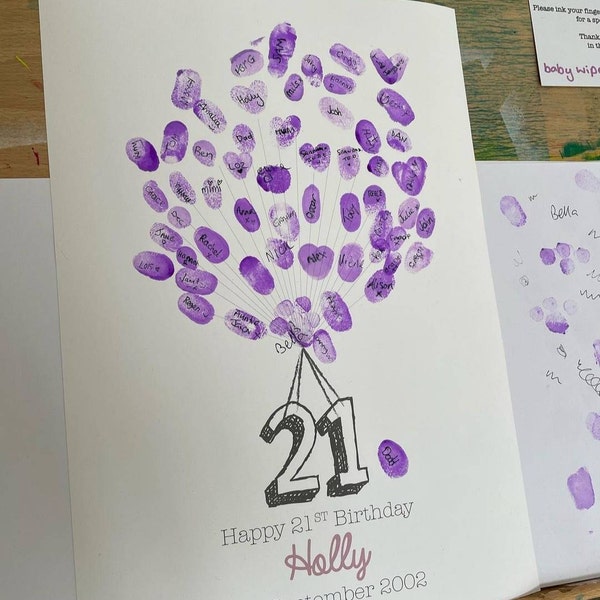 Personalised Bird Keepsake Fingerprint Tree Personalised Wedding ...