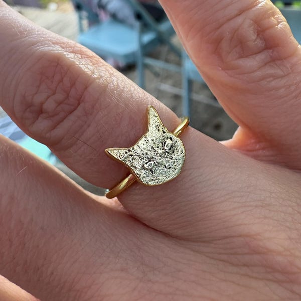 Pet Photo Ring • Custom Pet Portrait Ring • Your Pet Ring • Engraved ...