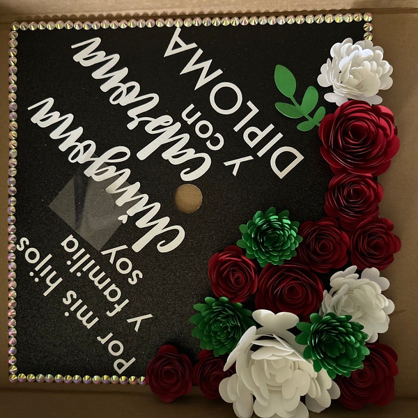 Graduation Cap Topper Mexico Flag Colors First Gen Educated Latina ...