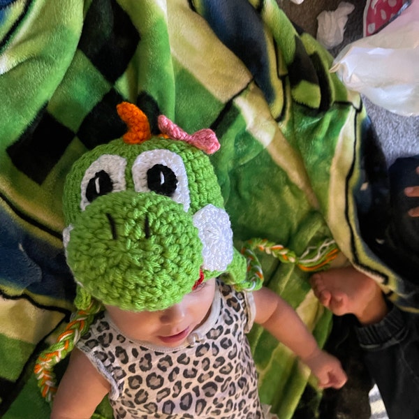 Crochet Yoshi Outfit -girl, Yoshi Baby Costume, Super Mario Inspired ...