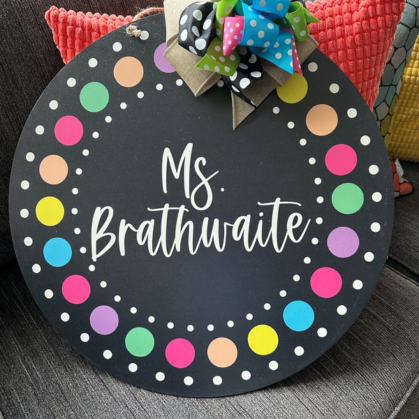 Teacher Door Hanger - Classroom Door Decor - Teacher Name Sign ...