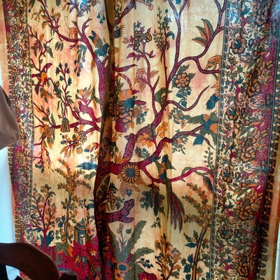 Curtain Tree of Life Green Drapery With Indian Peepal Tree Curtains ...