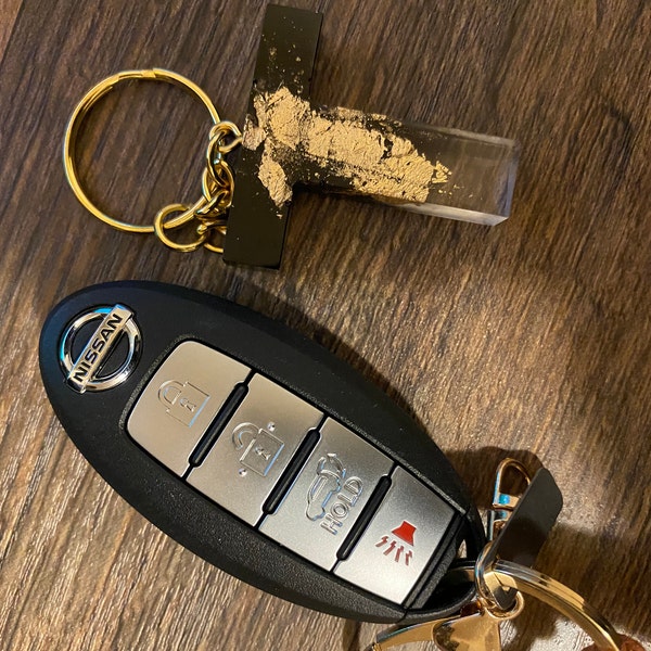 Glam Black, Clear and Gold Initial Keychain | Resin Initial Keychain ...