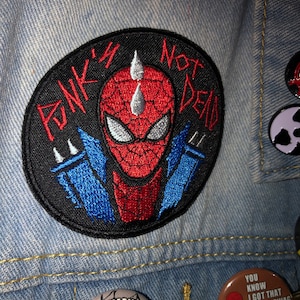 Spider-punk Punk is Not Dead Iron-on Embroidered Patch | Etsy