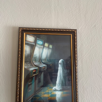 Ghost in an Abandoned Arcade, Nostalgia Poster, Art Poster Print, Dark ...