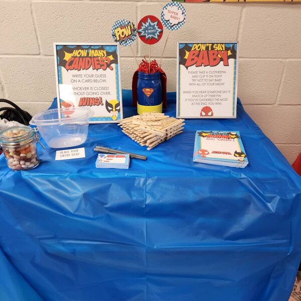 Superhero Baby Shower Diaper Raffle - INSTANT DOWNLOAD - Diaper Raffle ...