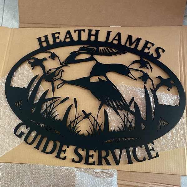 Personalized Duck Hunting Sign Hunting Scene Deer Hunting Metal Art ...