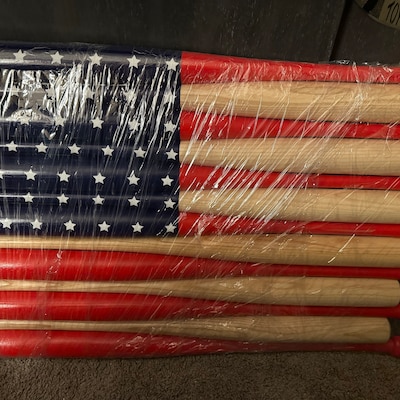 American Flag Made Out of 18 Inch Baseball Bats. Rustic / Aged ...