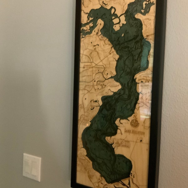 Lake Houston, TX Wood Carved Map - Etsy