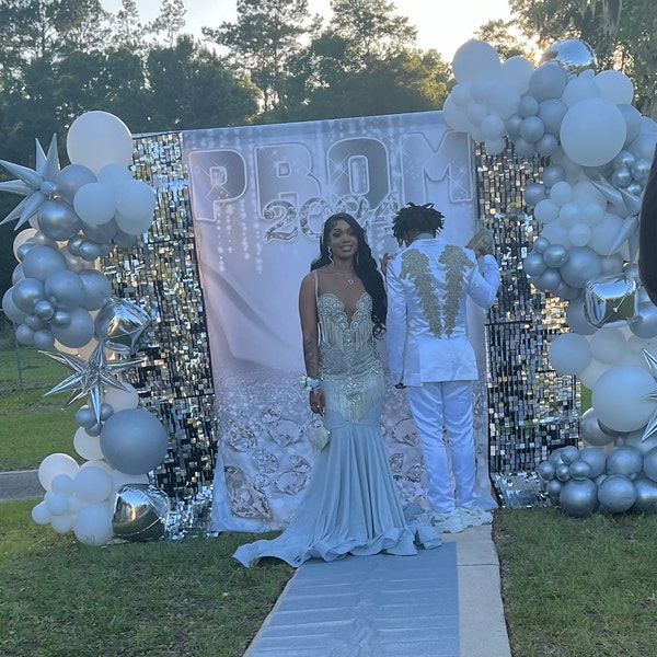 Prom Step and Repeat, Prom Backdrop, Silver Bling, Photo Step and ...