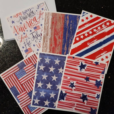 Set of 6 Stars and Stripes Patriotic Notecards With Envelopes, Stars ...