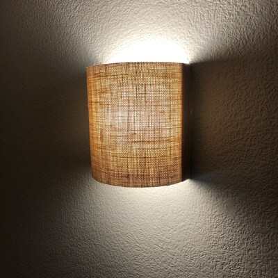 Wall Lamp Made of Naturaloak Wood and Authentic Egyptian Papyrus With ...