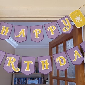 Tangled Happy Birthday Bunting Rapunzel Banner Disney Party - Etsy UK