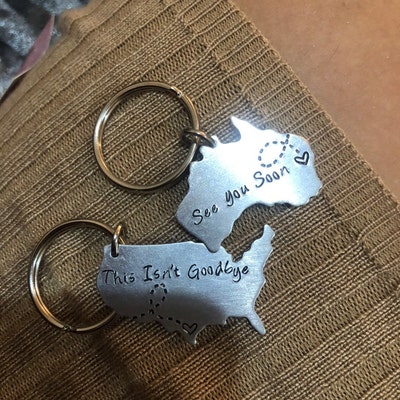 CUSTOM State Map Keychain Choose Your Locations With Plane - Etsy