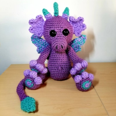 Drax the Sleepy Dragon crochet PATTERN PDF ONLY - Etsy