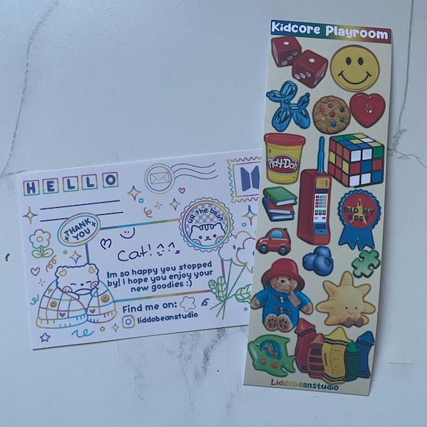 Kidcore Playroom Deco Sticker Sheet | Matte Vinyl Sticker | Cute ...