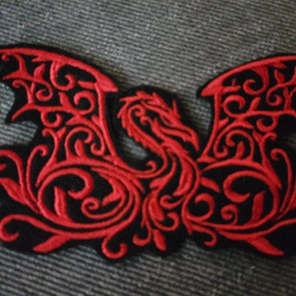 Embroidered Dragon Iron on Applique Patch, Patches, Dragons, Fusible - Etsy
