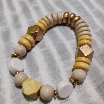 4-5mm Metallic Gold Coconut Shell Heishi Beads Painted 23 Inch Strand ...