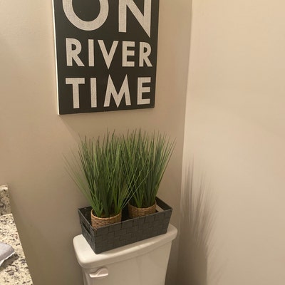 River Sign on River Time Rustic Wooden Sign 17x20 River Decor River ...