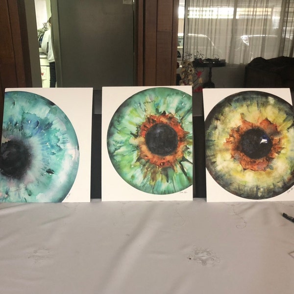 Set of 3 Iris Prints With Blue, Green and Hazel - Eye Art - Eye Anatomy ...