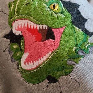 T-rex Machine Embroidery Design Dinosaur Embroidery Files 7 Sizes ...