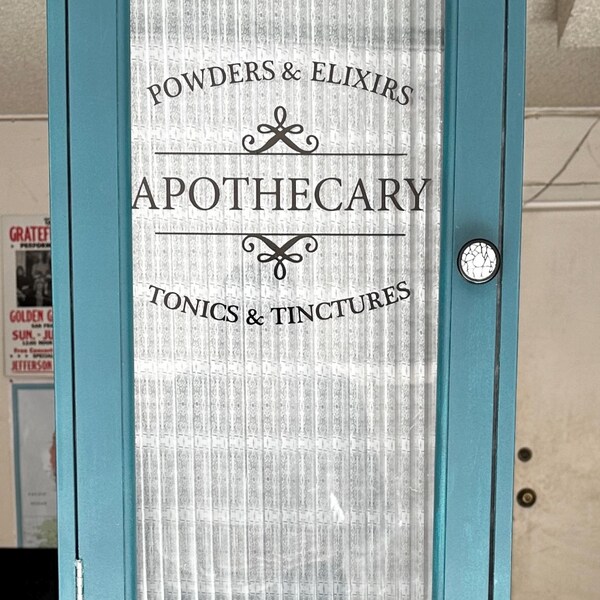 Apothecary Powders Elixers Tonics Tinctures Vinyl Decal Bathroom ...