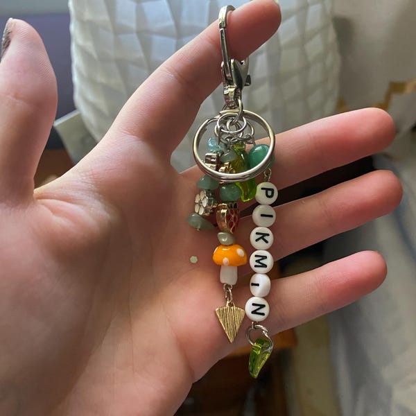 Pikmin Inspired Keychain - Beautifully Made With Charms and Beads ...