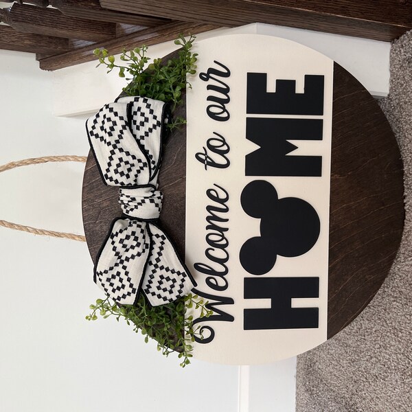 Welcome to Our Home Mickey Sign - Etsy