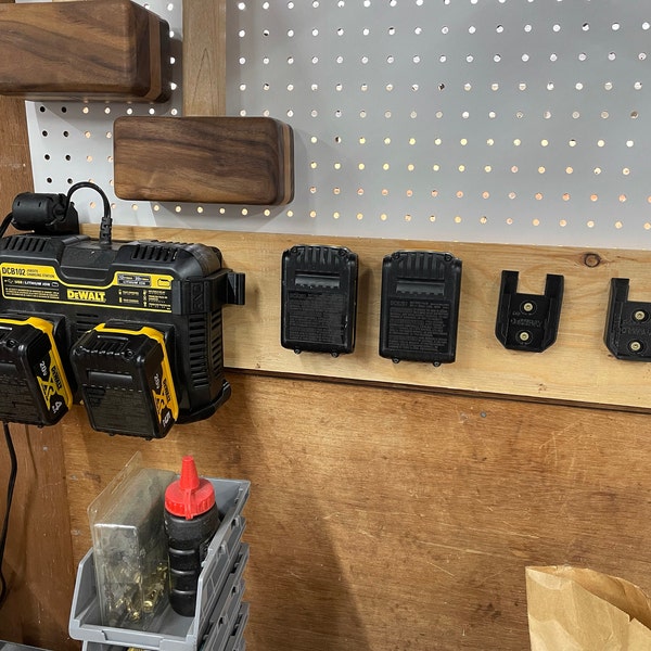 Wall Mount for Dewalt DCB102 Charger With Optional Battery Mounts ...