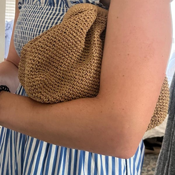 Small Raffia Beige Clutch Bag for Women | Straw Knitted Raffia Bag ...