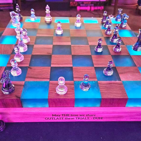 Luxury Chess Set, Custom Chessboard, Handcrafted Chessboard, Resin and Wood Chess Set ...