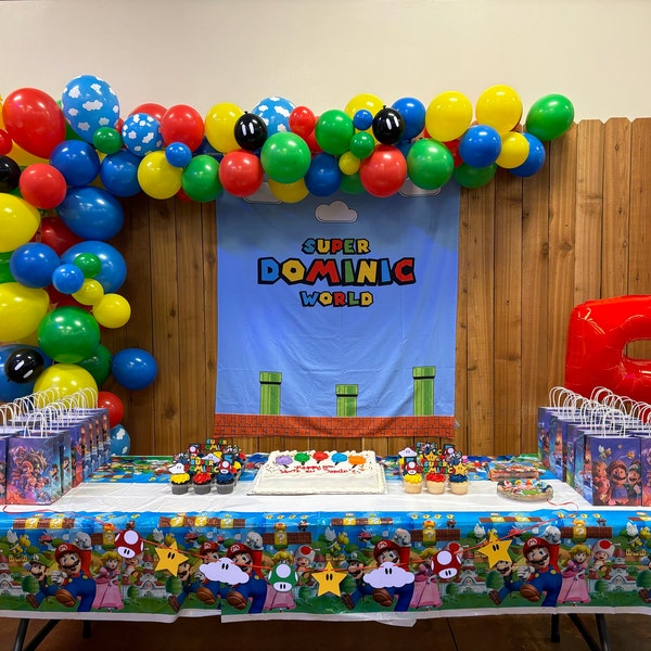 Mario Balloon Garland | Video Game Balloon Arch Birthday Party | Yellow ...