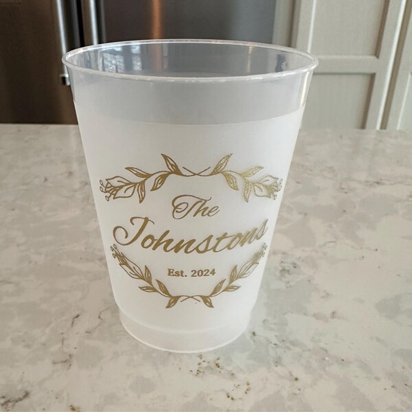 Personalized Wedding Cups Frost Flex Cups, Customizable for Couples ...