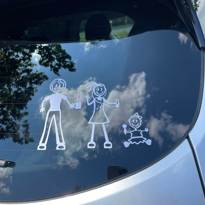Adult Males My Stick Figure Family Car Window Stickers Family Car ...
