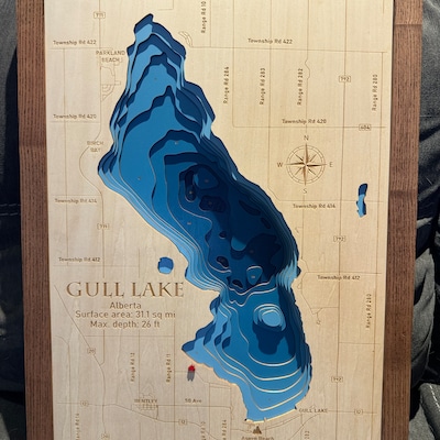 Digital File DXF, AI, SVG Custom Map Wood Bathymetric Map , Custom Wood ...