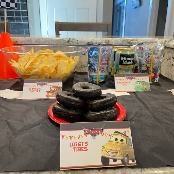 Disney Cars Food Tents Chalkboard - Cars Food Labels - Disney Cars ...