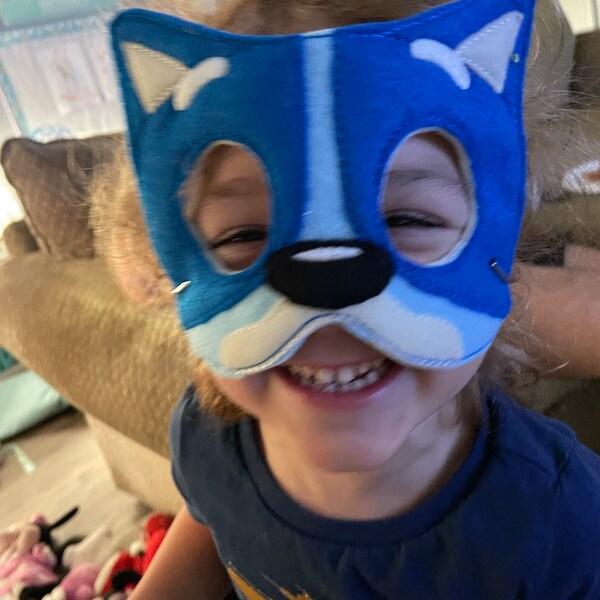 Blue Heeler Dog Masks, Blue, Bing, Character Mask for Adults, Children ...