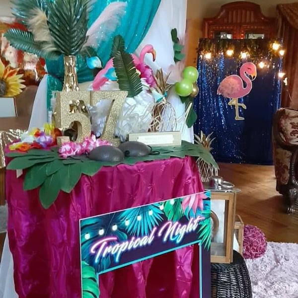 Tropical Table Numbers Template, Wedding Table Number Card Instant ...