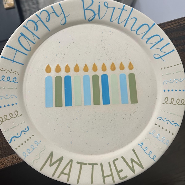 Happy Birthday Plate - Etsy