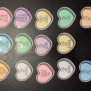 Conversation Heart Valentines Cards Positive Affirmation - Etsy