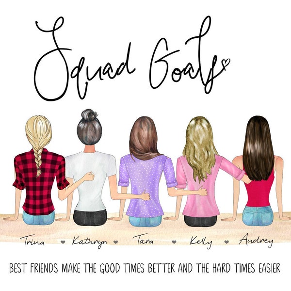 Best Friend Gift, Friendship Print, Squad Goals, Bestie Gifts, Gifts ...